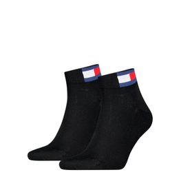 Tommy Hilfiger Damen Kurzsocken &raquo;TH UNI TJ QUARTER 2P FLAG&laquo; 2 Paar, Verst&auml;rkte Ferse und Spitze f&uuml;r zus&auml;tzliche Strapazierf&auml;higkeit schwarz 39-42