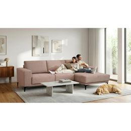 OTTO home Ecksofa &raquo;Xander, L-Form&laquo; Breite 280 cm, Soft-Touch Chenille, schwarze Metallf&uuml;&szlig;e braun 90% PES, 10% NY