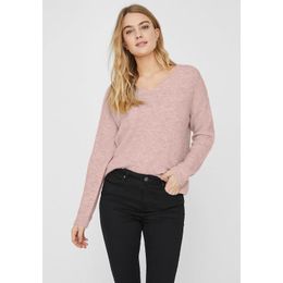 V&eacute;ro Moda Vero Moda Damen V-Ausschnitt-Pullover &raquo;VMCREWLEFILE LS V-NECK BLOUSE NOOS&laquo; rosa S