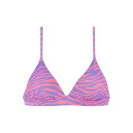 Venice Beach Damen Triangel-Bikini-Top &raquo;Fjella&laquo; in zweifarbiger Animal-Optik bunt 34, Cup A/B