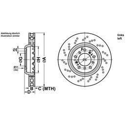 ATE Bremsscheibe 24.0130-0214.2 vorne links zweiteilig 360,0mm f&uuml;r BMW 34112283801 34112283385