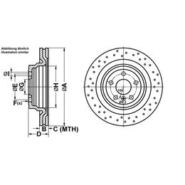 ATE Bremsscheibe 24.0122-0287.1 hinten rechts links Gelocht/innenbel. 330,0mm f&uuml;r MERCEDES-BENZ A1664230412 1664230412