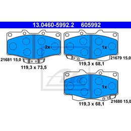 ATE Bremsensatz, Scheibenbremse Bremsensatz-Vorn und Hinten sg00000dev Hinterachse bel&uuml;ftet 319mm 22mm f&uuml;r TOYOTA LEXUS MITSUBISHI