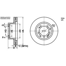 ATE Bremsscheibe 24.0132-0151.1 vorne links bel&uuml;ftet 304mm f&uuml;r PORSCHE 92835104303 92835104304 92835104360