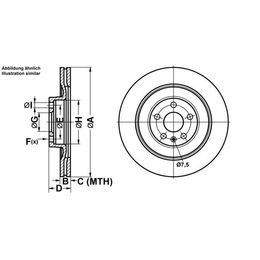ATE Bremsscheibe 24.0120-0247.1 hinten rechts links bel&uuml;ftet 340,0mm f&uuml;r VOLVO 31400779 31687441