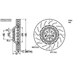 ATE Bremsscheibe 24.0136-0126.2 vorne links Gelocht 400mm f&uuml;r BMW 34112284101