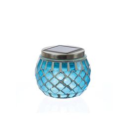 MARELIDA LED Solar Windlicht Mosaik Solarglas H: 9cm in blau | Gr.: onesize