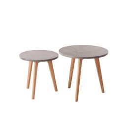 home24 Beistelltisch-Set Nilla II (2-teilig) in Beton Dekor | Gr.: onesize
