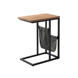 home24 Beistelltisch MONTVERDE mit Ablage in Schwarz / Braun | Gr.: onesize