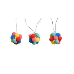 MARELIDA LED Deko Lichterkette bunte Pompoms L: 1,8m in bunt | Gr.: onesize