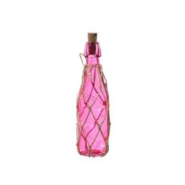 MARELIDA LED Dekoflasche mit Juteseil Leuchtflasche H: 28cm in pink | Gr.: onesize