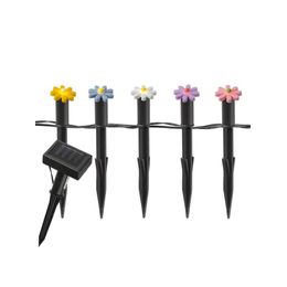MARELIDA LED Solar Lichterkette Blumen 5 Beetstecker Gartenstecker H: 17cm in bunt | Gr.: onesize