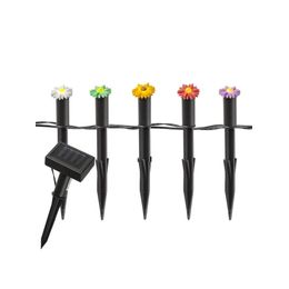 MARELIDA LED Solar Lichterkette Blumen 5 Beetstecker Gartenstecker H: 17cm in bunt | Gr.: onesize