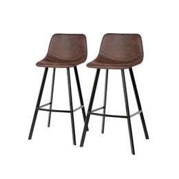 home24 Barstuhl Luhi (2er-Set) in Espresso | Gr.: onesize
