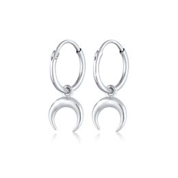 Elli Ohrringe 925 Sterling Silber Astro, Halbmond in Silber | Gr.: onesize