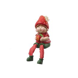 MARELIDA Kantenhocker Erdbeerjunge Fritz Gartenfigur H: 19cm in rot | Gr.: onesize