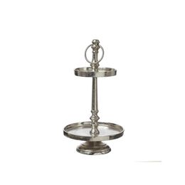 MARELIDA Etagere Aluminium 3 st&ouml;ckige Servierplatte Dekoetagere H: 34cm in silber | Gr.: onesize
