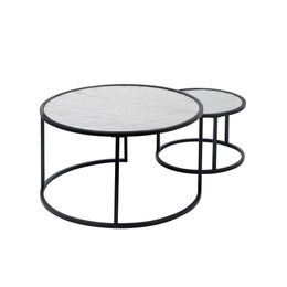 home24 Couchtisch ZOFIAN 2-teilig in Silber / Schwarz | Gr.: onesize