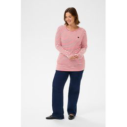 Kaffe curve Langarm-Shirt KClia Regular fit in Chalk/Red - Coffee Heart | Gr.: L