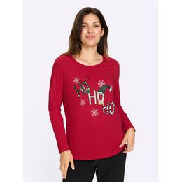 Sieh an! Rundhals-Shirt in rot-wei&szlig; | Gr.: 46