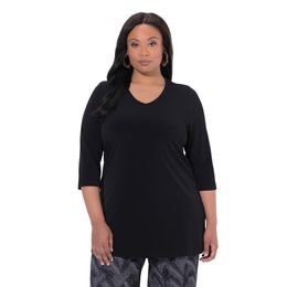 Ulla Popken Longshirt in schwarz | Gr.: 66-68
