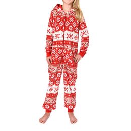 Normann M&auml;dchen Schlafanzug Jumpsuit Coralfleece in rot | Gr.: 128