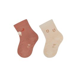 Sterntaler ABS Krabbelsocken 2er-Pack Pferd in mittelbraun | Gr.: 22