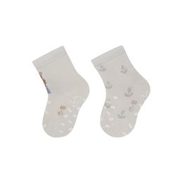 Sterntaler ABS Krabbelsocken 2er-Pack Hippo in lichtgrau | Gr.: 20