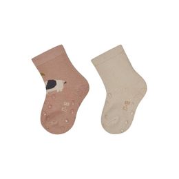 Sterntaler ABS Krabbelsocken 2er-Pack Elefant in taupe | Gr.: 20