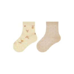 Sterntaler ABS Krabbelsocken 2er-Pack Blumen in dunkelgelb | Gr.: 22