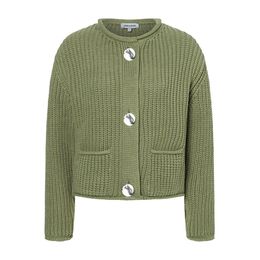 More & More More & More kurze Rippstrickjacke in green | Gr.: 42