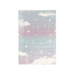 Pergamon Kinder Teppich Maui Kids Wolkenhimmel in Rosa | Gr.: 140 x 200 cm