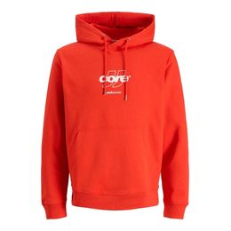 Jack & Jones Jack & Jones Sweatshirt JCOCLUB FRONT PRINT SWEAT HOOD in Rot | Gr.: S