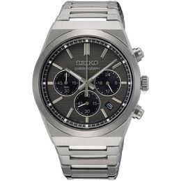 Chronograph Seiko, silber (silberfarben, grau), Armbanduhren, Damen, Chronograph, Quarzuhr, Armbanduhr, Herrenuhr, Damenuhr, Stoppfunktion, Datum