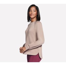Skechers Damen Rundhalspullover "SKECHLUXE ELEVATE CREWNECK"grau, Gr. L, Obermaterial: 56% Polyester, 37% Modal, 7% Elasthan, Pullover