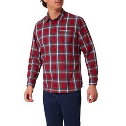 Langarmhemd, Herren, Gr. XXL, N-Gr, bunt (rhubarb check), Web, Obermaterial: 100% Baumwolle, Pioneer Authentic Jeans, kariert, regular fit Po-bedeckend, ohne Ausschnitt, Manschette, Hemden, mit Brusttasche
