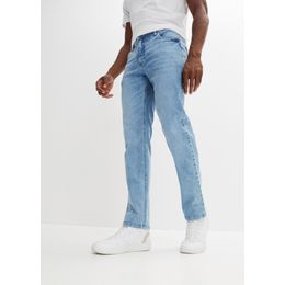 Regular-fit-Jeans bonprix "Regular Fit Stretch-Jeans m. Komfortschnitt, Straight", Herren, Gr. 54, N-Gr, blau (mittelblau denim), Obermaterial: 98% Baumwolle, 2% Elasthan, regular fit, Jeans, Regular Fit Stretch-Jeans m. Komfortschnitt, Straight