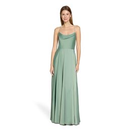 Abendkleid Vera Mont "Damen mit Wasserfallausschnitt", Damen, Gr. 44, Normalgr&ouml;&szlig;en, foggy gr&uuml;n, Satin, Obermaterial: 97% Polyester, 3% Elasthan. Futter: 100% Polyester, figurumspielend lang, Wasserfallausschnitt, Kleider Abendkleid, Material