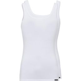 Unterhemd Skiny "Cotton Advantage", Damen, Gr. 42, N-Gr, wei&szlig;, Obermaterial: 96% Baumwolle, 4% Elasthan, unifarben, figurbetont, Rundhals, Unterhemden Unterhemd, bequem, weich, basic, eng, Baumwollmix