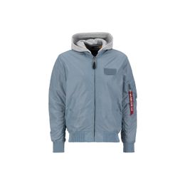 Bomberjacke Alpha Industries "MA-1 TT Hood Light", Herren, Gr. L, bunt (graublau), Obermaterial: 100% Nylon, Futter: 100% Nylon, Kapuze: 75% Baumwolle, 25% Polyester, Jacken Bomberjacke