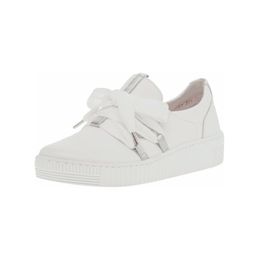 Sneaker Gabor "Gabor Sneaker Leder", Damen, Gr. 37, silber (wei&szlig;, silber), Leder, Schuhe Sneaker