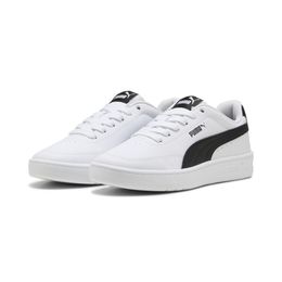 Sneaker Puma "COURT CLASSIC CLEAN JR", Jungen, Gr. 38, schwarz-wei&szlig; (Puma wei&szlig;, Puma schwarz), Synthetik, Schuhe Sneaker