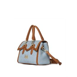 Secret Pon Pon Handtasche 'Valoria Chic' Damen Gr&ouml;&szlig;e One Size blue denim / cognac