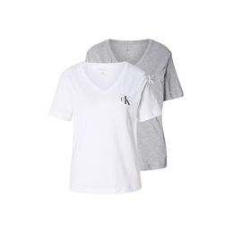Calvin Klein Jeans T-Shirt Damen Gr&ouml;&szlig;e L graumeliert / wei&szlig;