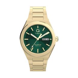 Timex Analog Watch 'Q Timex Continental Day and Date' male Gold size One Size