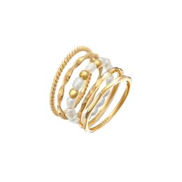 Elli Ring Damen Gr&ouml;&szlig;e 58 gold / perlwei&szlig;