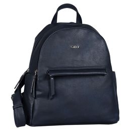 Rucksack Gabor "Mina", Damen, Gr. B/H/T: 29cm x 30cm x 15cm, blau, 100% Polyurethan, Rucks&auml;cke Rucksack, aus weichem leichten Lederimitat, l&auml;ssig im praktischen Format