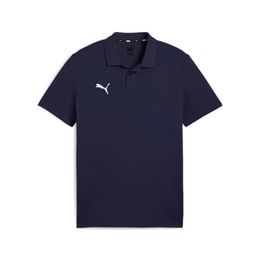 Poloshirt Puma "TEAMGOAL CASUALS POLO", Herren, Gr. XL, blau (Puma navy, Puma wei&szlig;), Piqu&eacute;, Obermaterial: 100% Baumwolle, unifarben, regular fit normal, V-Ausschnitt, Shirts, Regular fit Passform, V-Ausschnitt, Kurzarm-Design