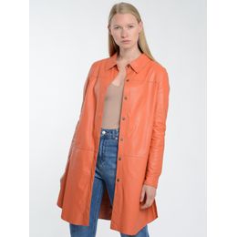 Langjacke Maze "42021101", Damen, Gr. S, orange (pumpkin), Obermaterial: 100% Lammleder, Jacken Langjacke