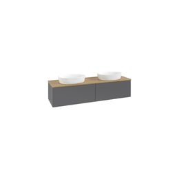 Villeroy & Boch V&B Waschtischunterschrank ohne Frontstruktur, mit Beleuchtung Antao 160x50cm, WBP hon. Oa, Anthrac. m Lac ; Villeroy & Boch (L39011GK)
